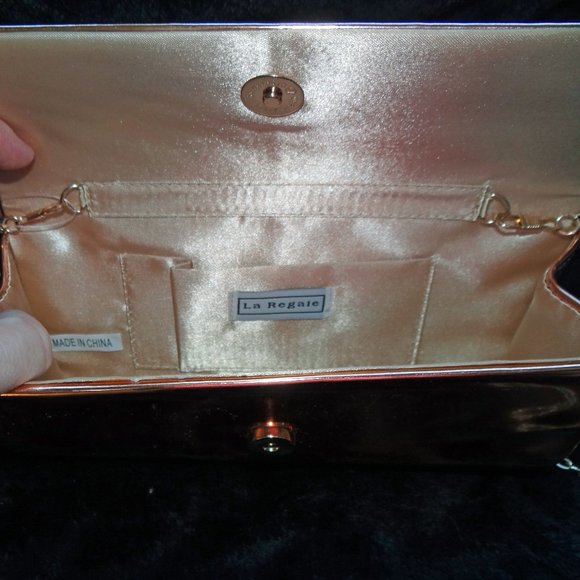 La Regale | Bags | La Regale Rose Gold Convertible Evening Purse Clutch ...